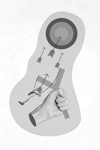 크리 에이 티브 사진 3d 콜라주 아트 워크 포스터 엽서 엽서 인간의 팔 촬영 목표 다츠 센터 절연 그림 배경 0명에 대한 스톡 사진 및 기타 이미지 Istock