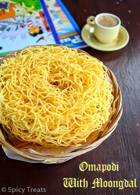 Spicy Treats Omapodi Recipe Moongdal Omapodi Pasiparuppu Omapodi