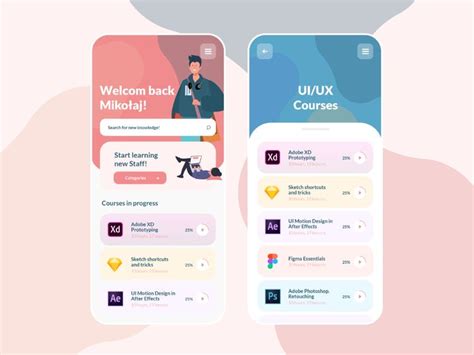 Learning Online Courses Mobile App 1 Дизайн приложения Дизайн