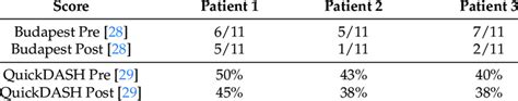 Overview Of Patient Follow Up According To Quickdash And The Budapest