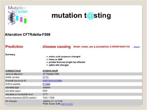 Mutation Taster Ppt Ppt