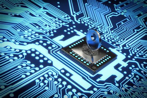 3d Rendering Of A Secure Electronic Circuit Stock Illustration Illustration Of Engineering
