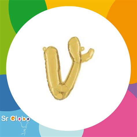 Letra V Cursiva 14″ Dorado Sr Globo