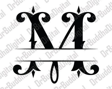 Split Monogram Font Svg Collection Handmade T Ideas Monogram
