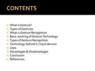 Gesture Recognition Technology Ppt PPTX Operating Systems Computer Software And Applications