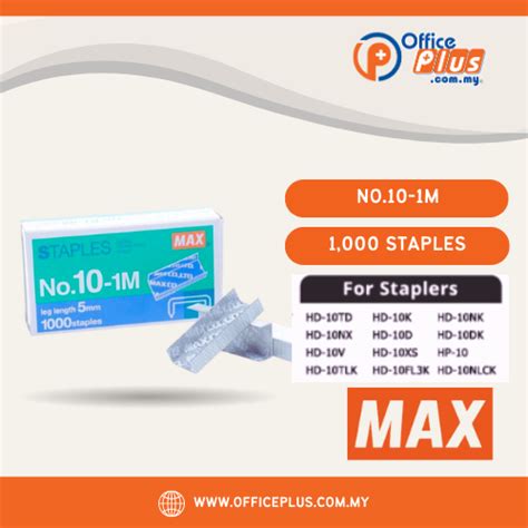 Max Staples Bullet No10 1m Dawai Kokot Office Plus