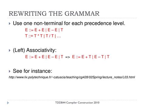 Ppt Compilers And Interpreters Lesson 3 Tddd16 Powerpoint