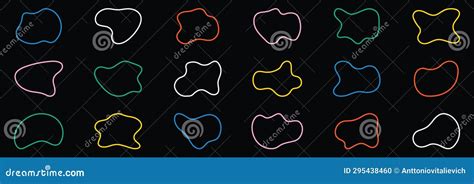 Irregular Organic Color Blob Liquid Random Form Line Collection Blotch Asymmetric Minimal