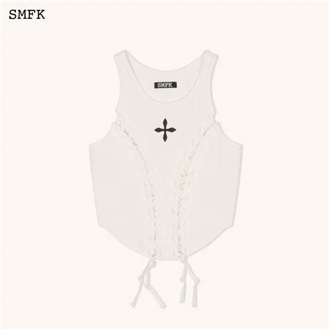 Compass Baseball Deconstruct Vest Top In White Smfk