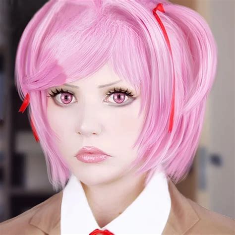 Game Ddlc Doki Doki Literature Club Natsuki Pink Short Wig Heat