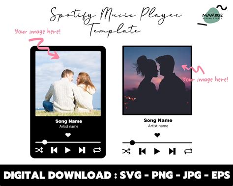 Spotify Music Player Template Spotify Glass Artwork Svg Cut File For