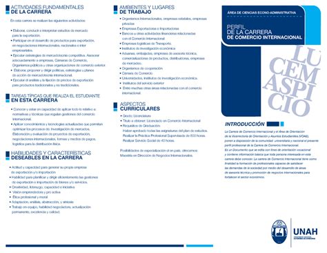 Plan De Estudios Comercio Internacional Habilidades Y CaracterÍsticas