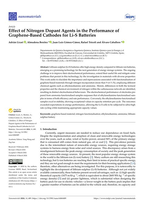 Pdf Effect Of Nitrogen Dopant Agents In The Performance Of Graphene