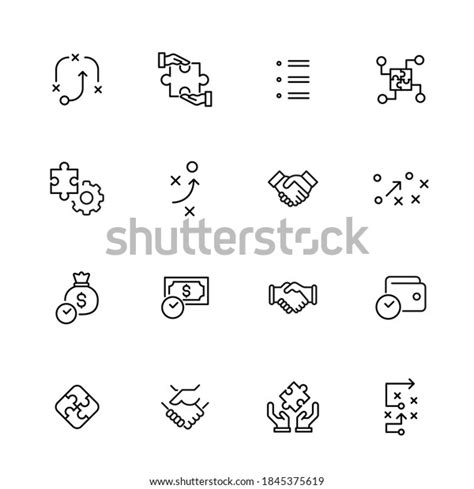 Simple Collection Scrum Agile Related Line Stock Vector Royalty Free