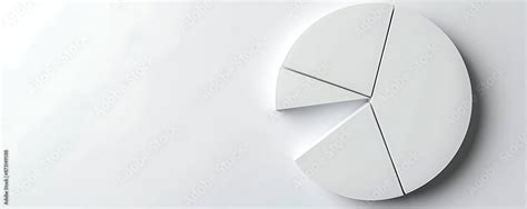 Minimalistic White Pie Chart With Distinct Segments Displayed On A White Background
