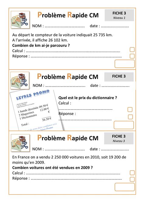 Mathématique Cm1 Problème Cm1 Maths Cm1