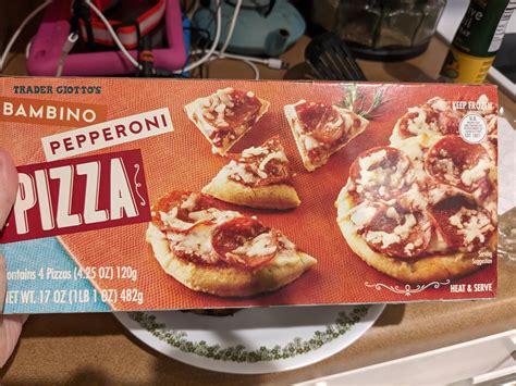 Bambino Pepperoni Pizza Delicious But Pita To Heat R Traderjoes