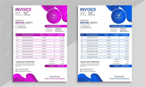 Premium Vector A4 Minimal Invoice Template With 3d Shapes