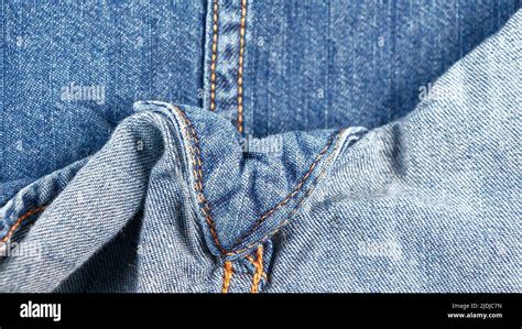 Calm Jeans Texture Wrinkled Jeans Fabric Textured Background Cloth