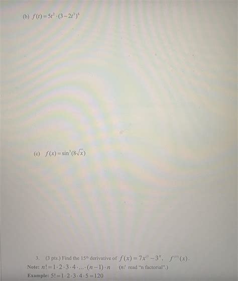 Solved For B And C Differentiate The Following Do Not Chegg