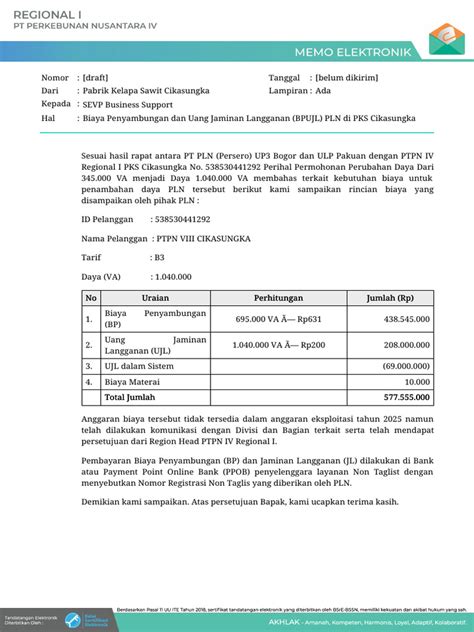 Biaya Penyambungan Pln Pks Cikasungka Pdf