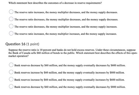 Solved Which Statement Best Describes The Outcomes Of A