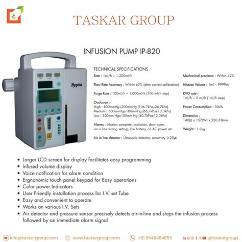 How Infusion Pump IP-820 helps medical professionals view data | Taskar ...