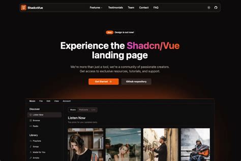 Shadcn Vue Free Vue Tailwind Landing Page Template OverHive