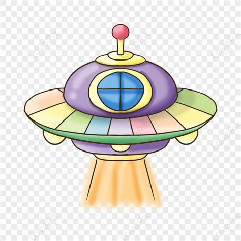 Ufo 다채로운 비행 접시 만화 일러스트 외계인 우주선색깔비행물 Png 일러스트 무료 다운로드 Lovepik