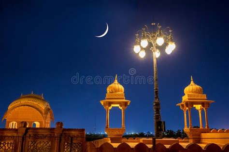 Beautiful Moon Night View Of Laxmi Nivas Palace Editorial Photography