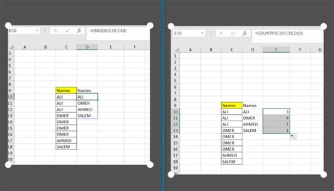 Count Duplicate Values In A Column In Excel First Use Uniqe Formula To Get Vales Without
