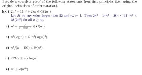 Solved Provide A Complete Proof Of The Following Statements