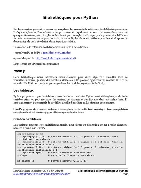 Guide Des Bibliothèques Python Essentielles Pdf