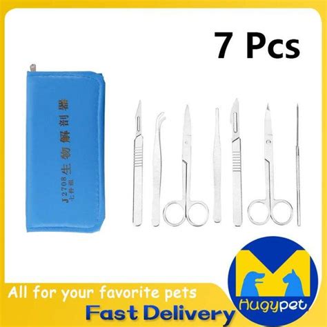 ☬7 Pcs Set Dissector Microscope Dissecting Tool Kit Stainless Steel For