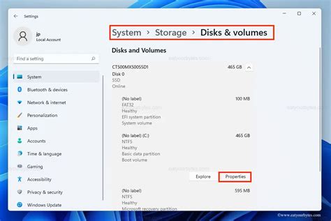 How To Use Windows 11 “disks And Volumes” Settings Options To Shrink A Volume