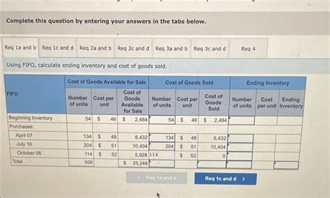 solved exercise 6 4 algo calculate inventory amounts when