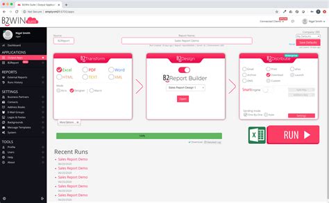 b2report demo video b2win suite