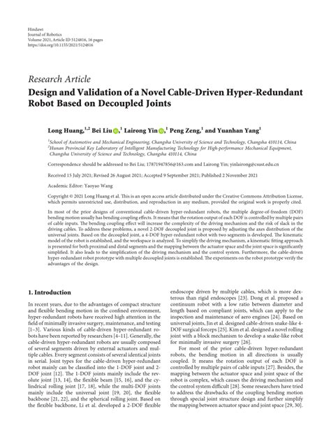 pdf design and validation of a novel cable driven hyper redundant