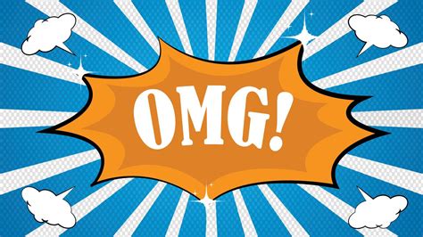Comic speech bubble with sunburst text OMG. Vector bright dynamic cartoon illustration in retro ...
