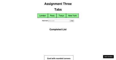 Assignment Three Neogcamp 6by6j6 Forked Codesandbox