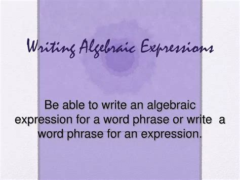 PPT Writing Algebraic Expressions PowerPoint Presentation Free Download ID PPT Writing Algebraic Expressions PowerPoint Presentation Free Download ID