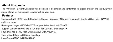 Mateksys F405 Minite Flight Controller Mini 20x20 Insightfpv