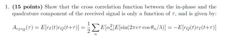 Solved Show That The Cross Correlation Function Between The