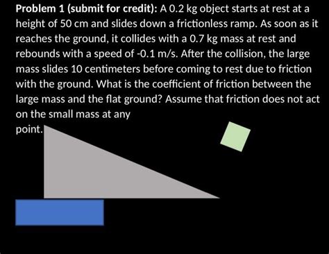 solved problem 1 submit for credit a 0 2 kg object starts