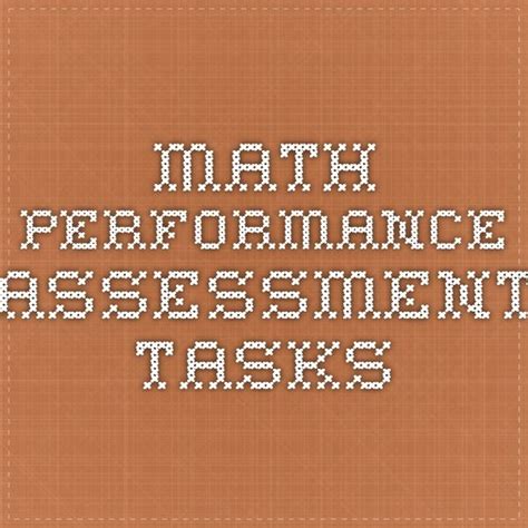 Performance Assessment Tasks
