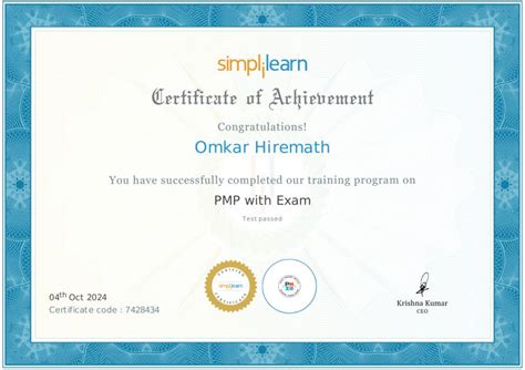 projectmanagement simplilearn certification lifelonglearning… omkar hiremath