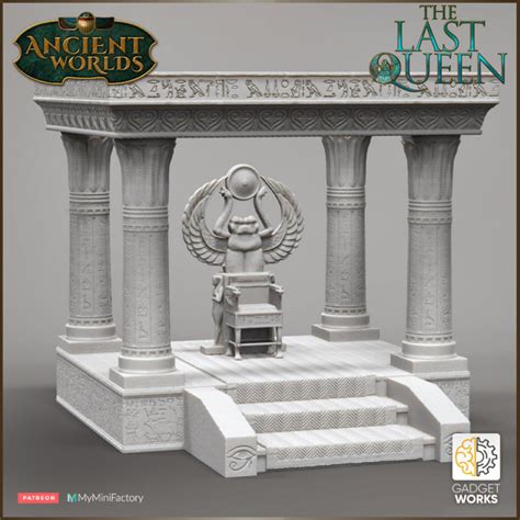 3d Printable Egyptian Throne And Dais The Last Queen By Gadgetworks