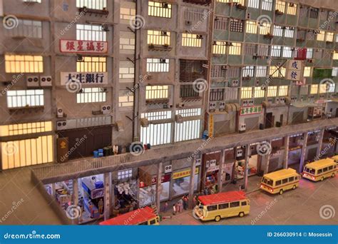 Mini Bus Stop Old Industrial Small Scale Miniature Model Editorial Photo