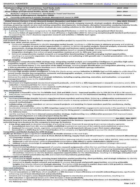 Cv Senior Research Expertise Pdf Mergers And Acquisitions