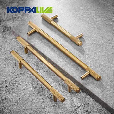 Brass Kitchen Handles 6142 Knurled Solid Brass